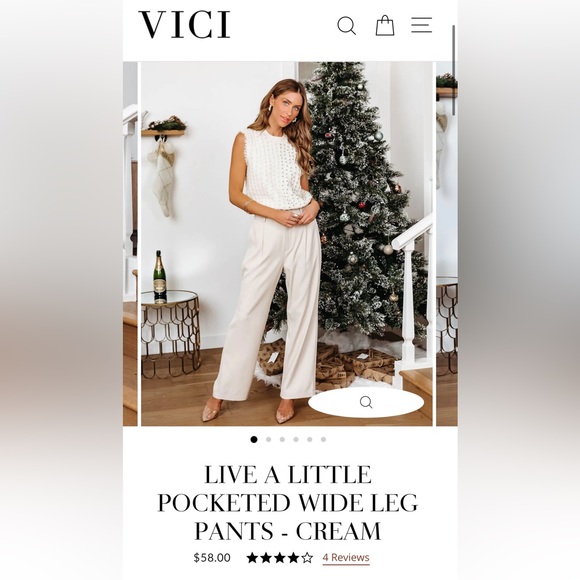 Vici | Pants & Jumpsuits | Nwtvici Wide Leg Cream Pants | Poshmark